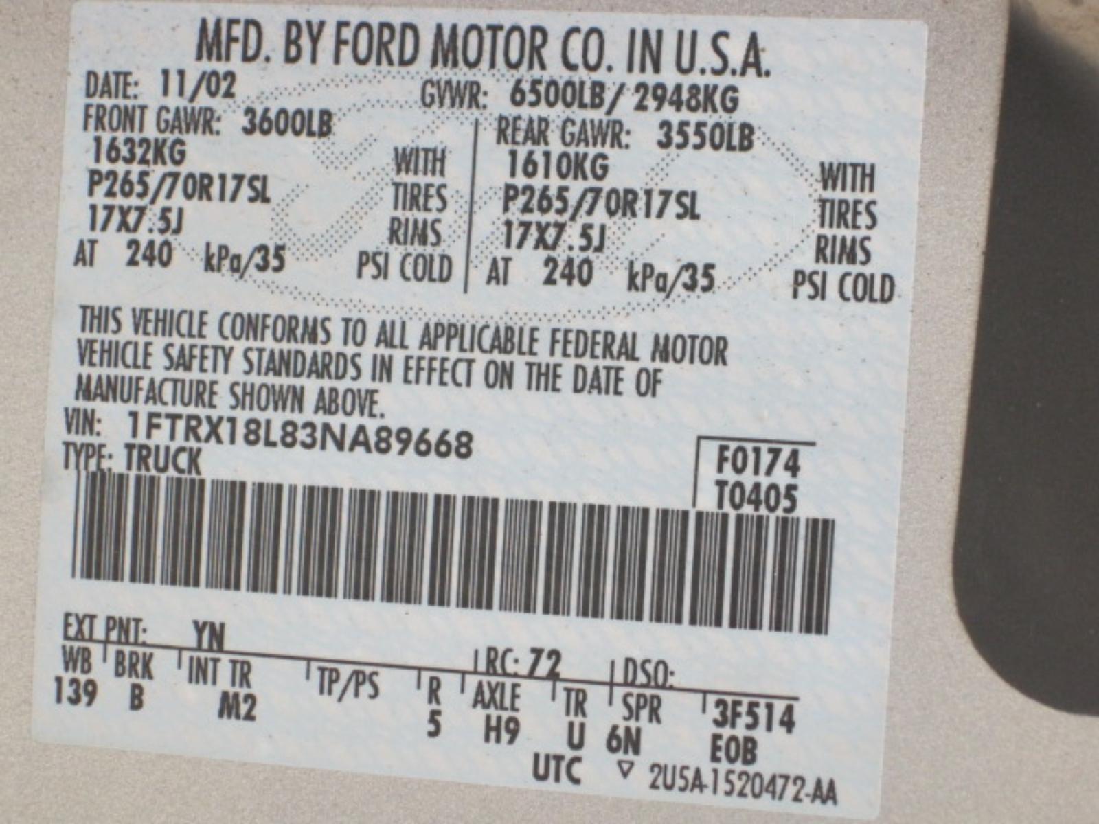 2003 Ford F150 Pickup XLT parts | AutoGator - Sacramento, CA