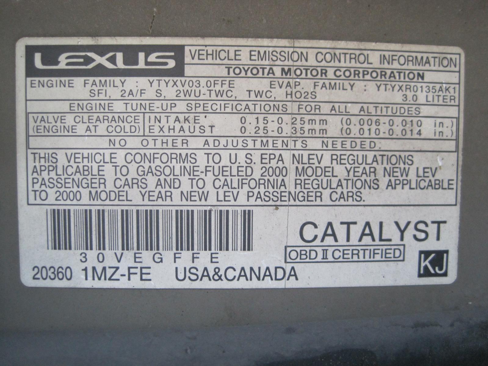 2000 Lexus RX 300 Base parts | AutoGator - Sacramento, CA