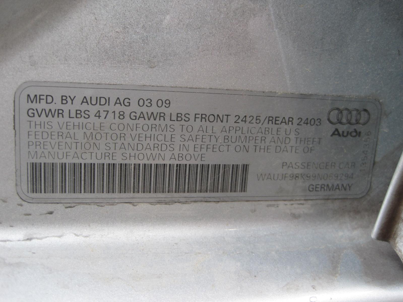 2009 Audi A4 Premium - Used Auto Parts for Sale | Auto Gator ...