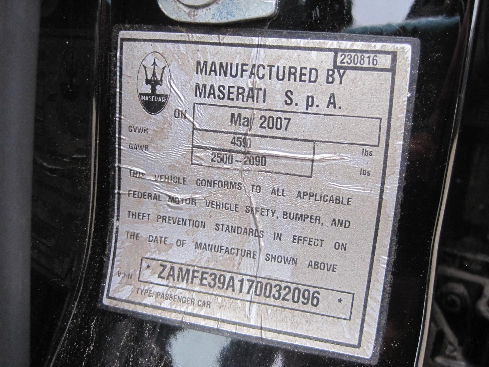 2007 Maserati Maserati Base; Executive GT; Sport GT - Used Auto Parts ...