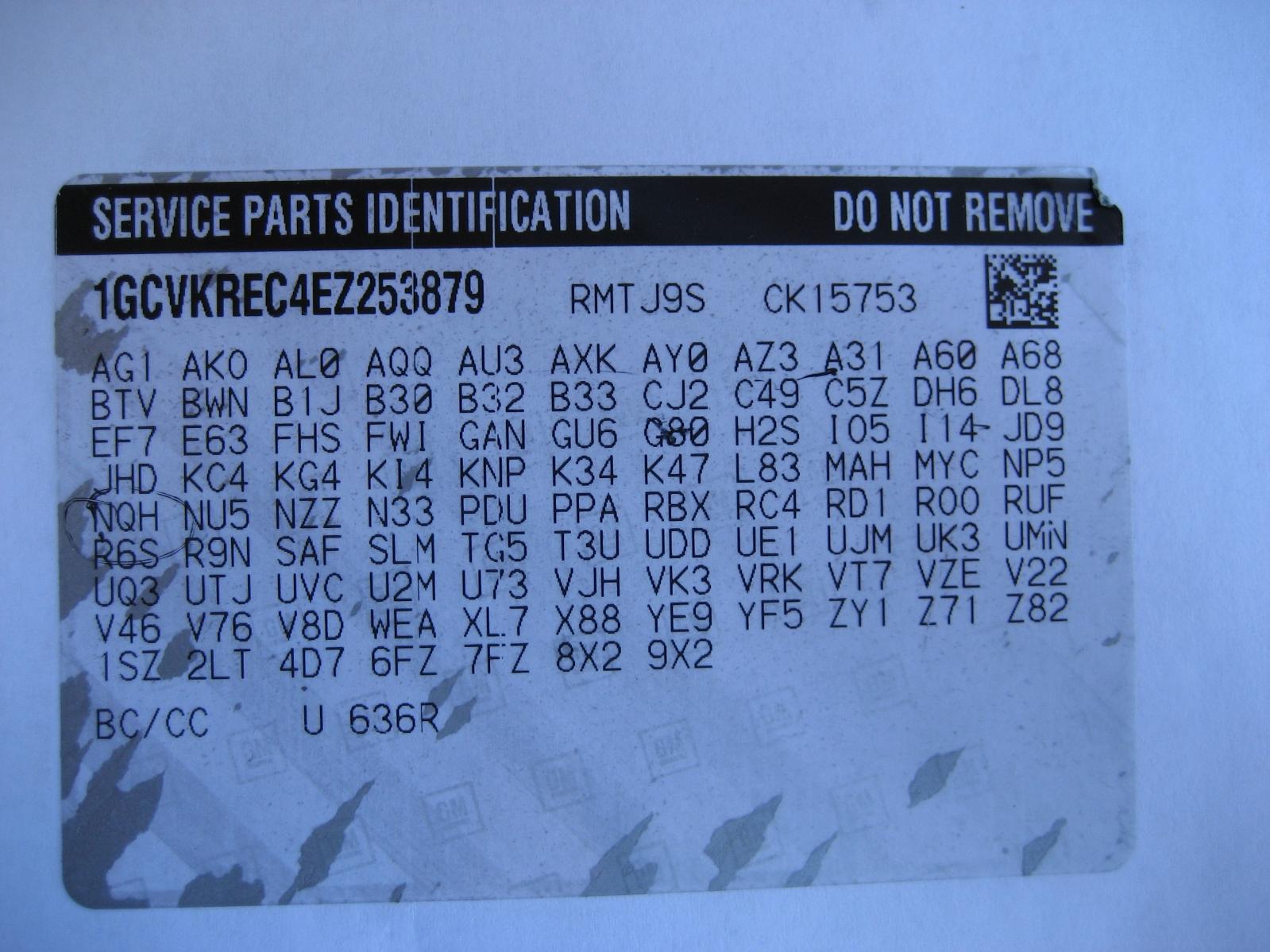 2014 Chevrolet Silverado 1500 Pickup LT - Used Auto Parts for Sale ...