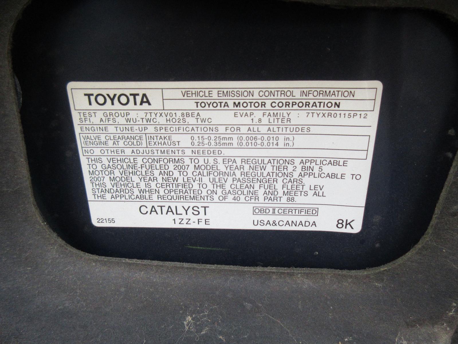 2007 Toyota Matrix Base - Used Auto Parts for Sale | Auto Gator ...