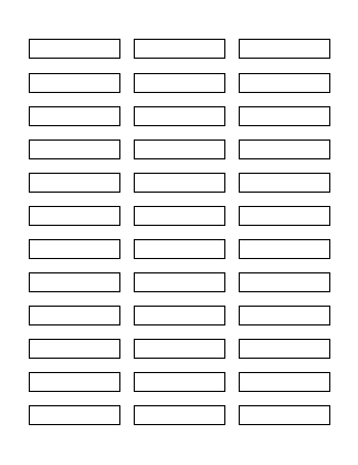 Template for Avery Presta® T00-0NK rectangle Labels 0.5" x 2.25 ...