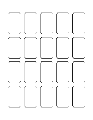 Template for Avery Presta® T00-B00 rectangle-scalloped Labels 2" x 1.2 ...