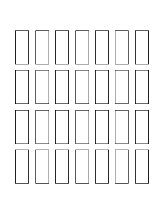 Template for Avery Presta® T00-1AC rectangle Labels 0.75" x 1.8 ...