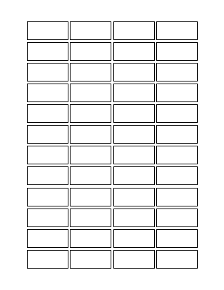 Template for Avery Presta® T00-1G5 rectangle Labels 0.75" x 1.625 ...