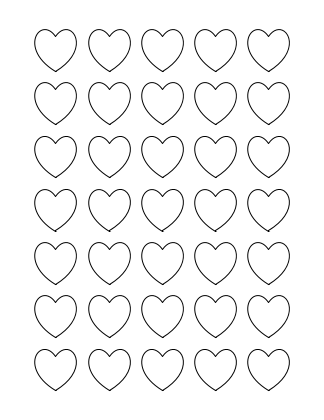 Template for Avery Presta® T00-BGA heart Labels 1.125" x 1.125" | Avery ...