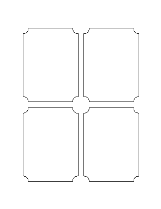 Template for Avery Presta® T00-12A rectangle-scalloped Labels 3" x 4 ...