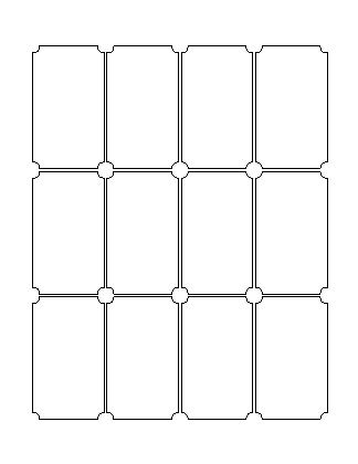 Template for Avery Presta® T00-189 rectangle-scalloped Labels 3" x 1.75 ...