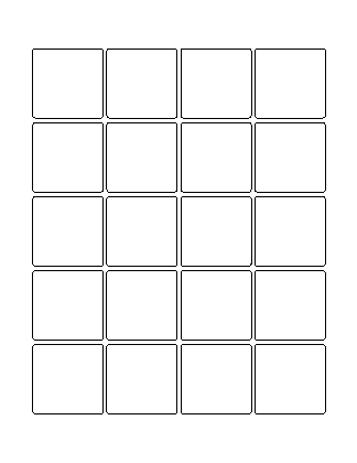 Template for Avery Presta® T00-1WA square Labels 1.75" x 1.75" | Avery ...