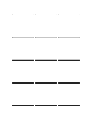 Template for Avery Presta® T00-6DE square Labels 2.125" x 2.125 ...