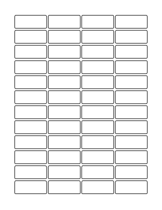 Template for Avery Presta® T00-8ES rectangle Labels 0.75" x 1.75 ...