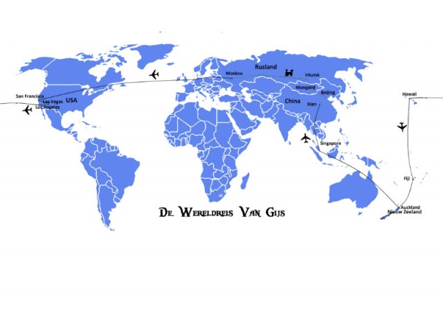 Wereldkaart - wereldreis | Foto | De Wereldreis van Gijs