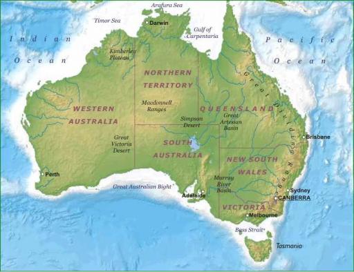 Relief Map Australia | Foto | JW & Dory