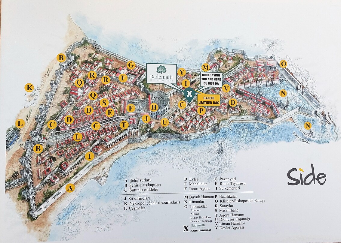 Side, plattegrond oud Side | Foto | RiFra’s reisblog