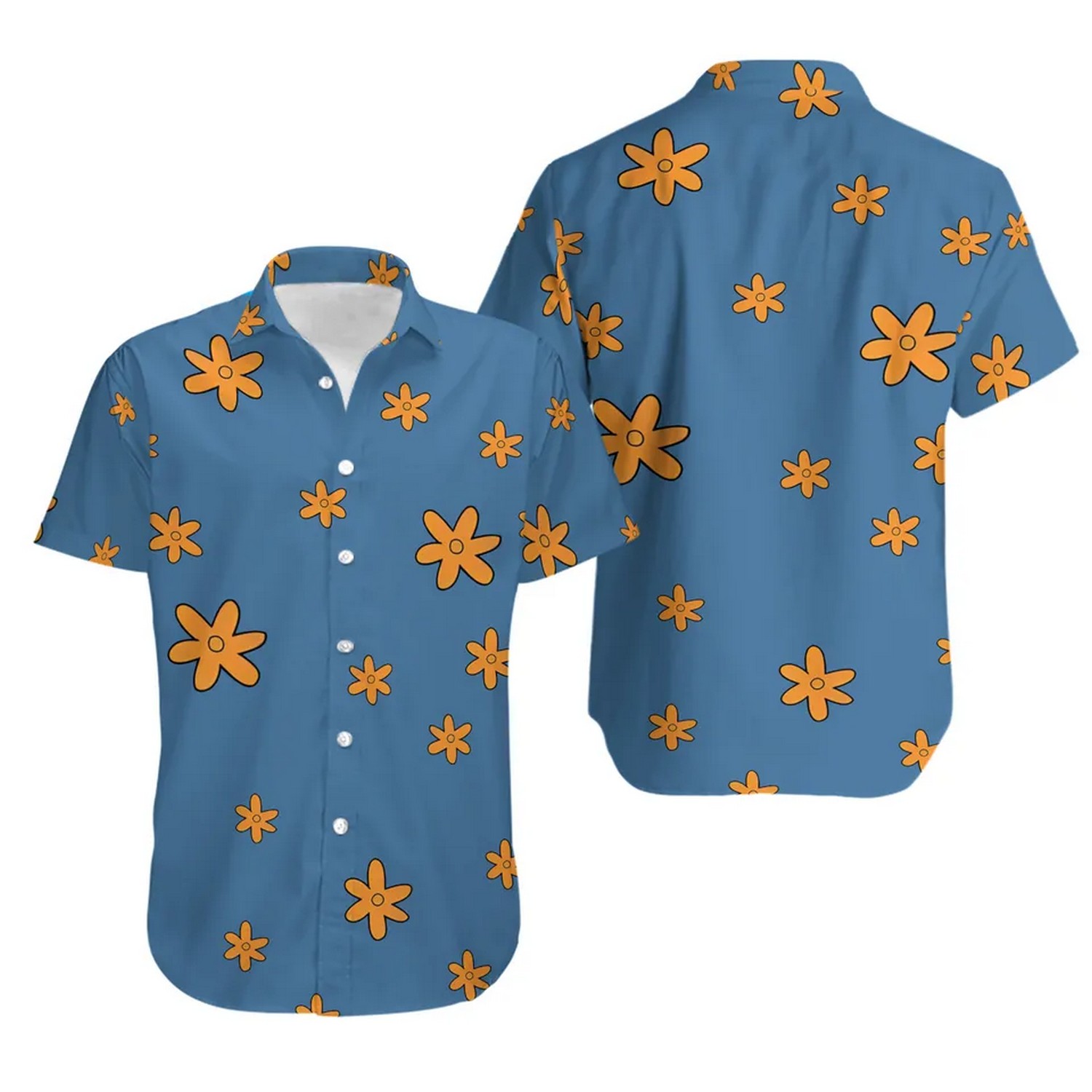 Left The Mystery Machine Scooby Doo Blue Hawaiian - Design by Crocodile