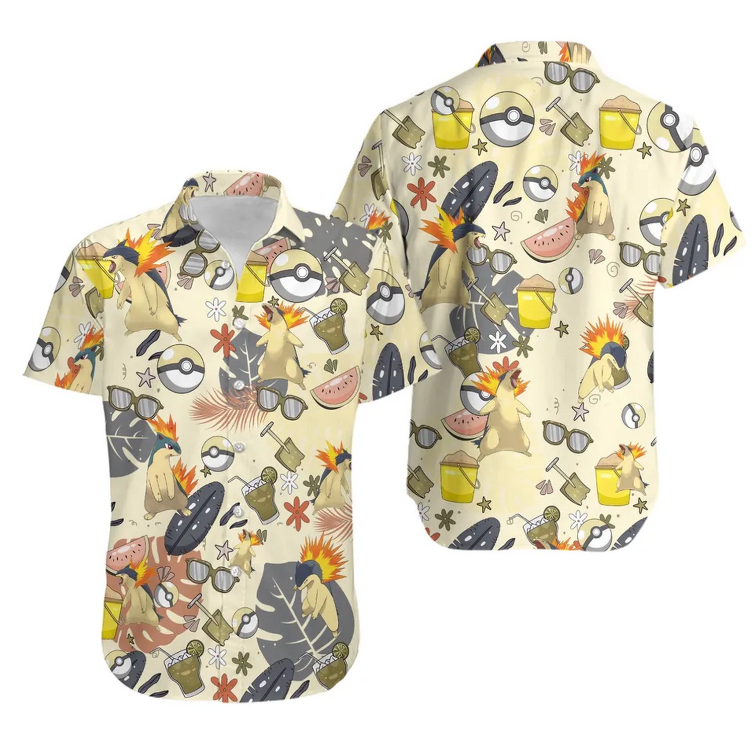 Pokemon Typhlosion Hawaiian Pattern - Design by Crocodile