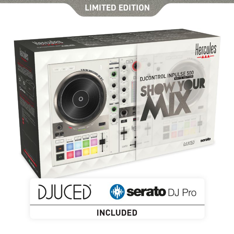 DJControl Inpulse 500 2-channel DJ Controller, Limited-edition White | Erikson Audio