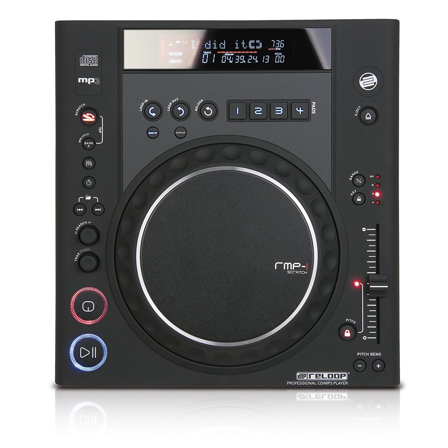 Table Top Scratch CD Player, Black | Erikson Audio