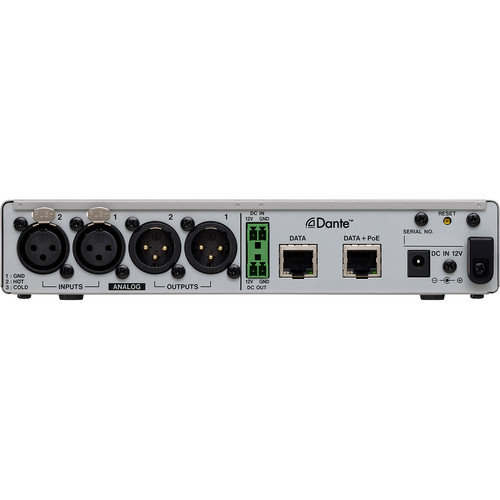 2-Channel Mic/Line Input/Output Dante Converter with Built-In DSP Mixer ...