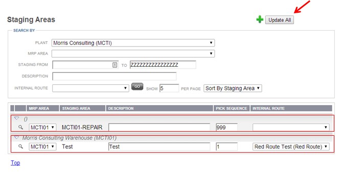 Defining Staging Areas