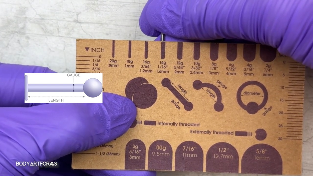 How To Use A Bodyartforms Gauge Card To Measure Your Jewelry