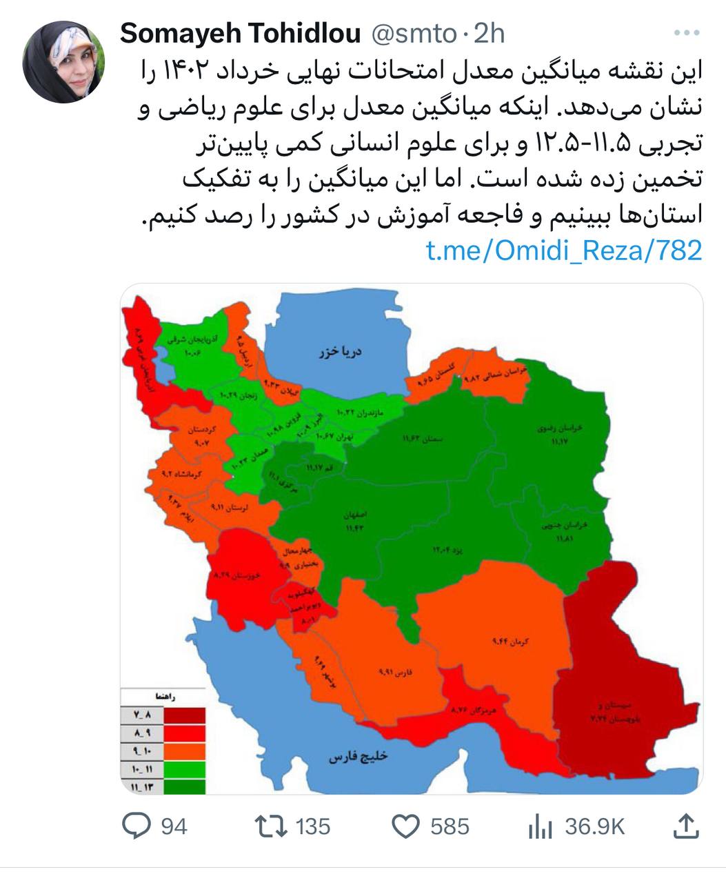 بالاترین فاجعه آموزش در کشور به روایت معدل نمرات