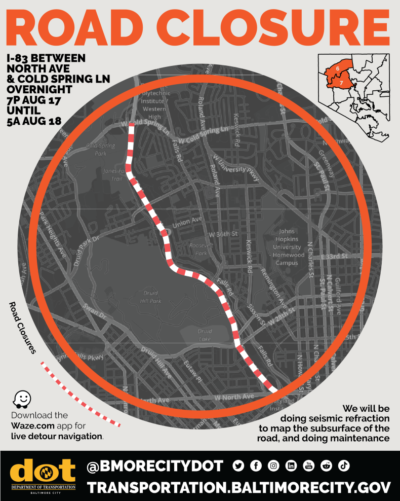 Overnight Closure Scheduled for Portion of the Jones Falls Expressway ...