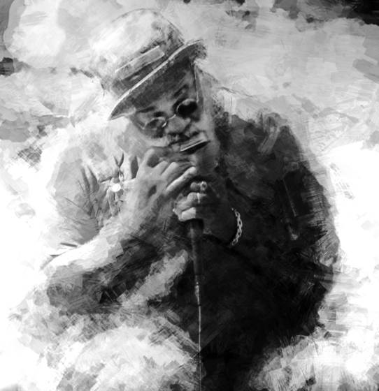 Man Playing A Harmonica by David S. Ullman | Black & White Magazine ...