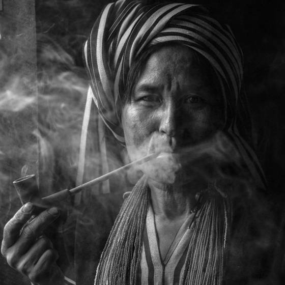 Moon Chin Woman with Pipe by Doug Steakley | Black & White Magazine ...