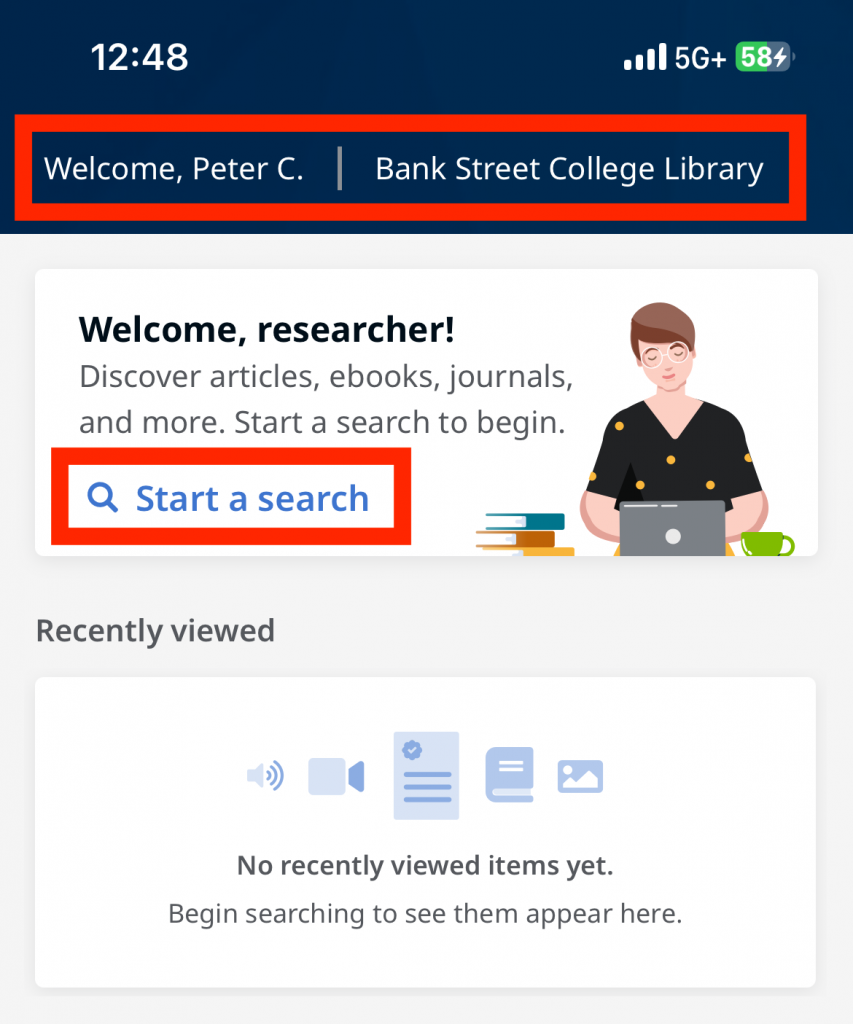 EBSCO Mobile App - Bank Street College of Education