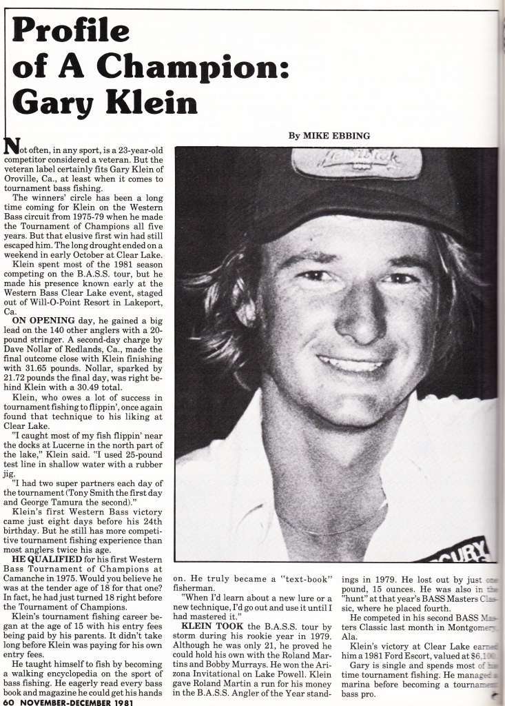 Klein Wins at Clear Lake - Bass Fishing Archives