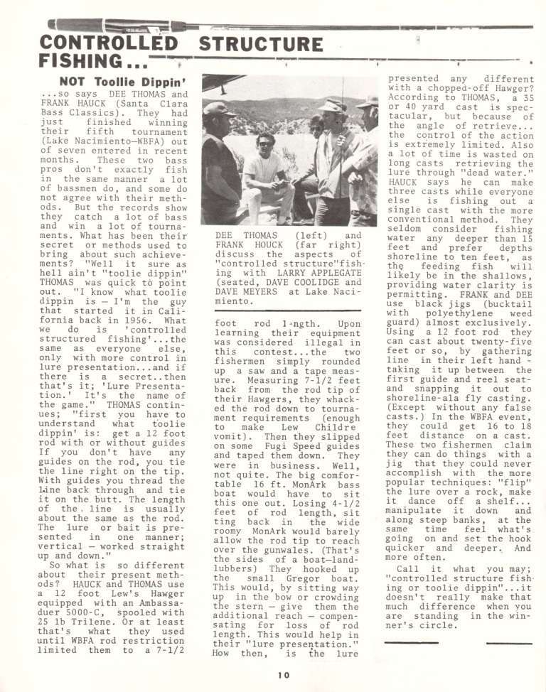 New Western Technique, Controlled Structure Fishing, Sure to Sweep the ...