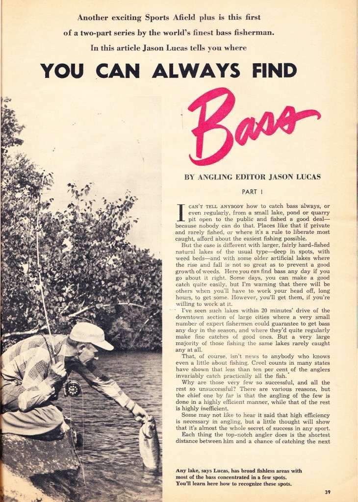 Finding Bass – a la Lucas - Bass Fishing Archives