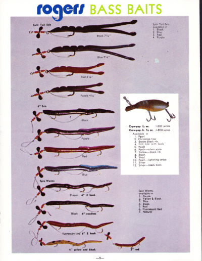 Rogers Lures Catalog 1974 - Bass Fishing Archives Tackle History