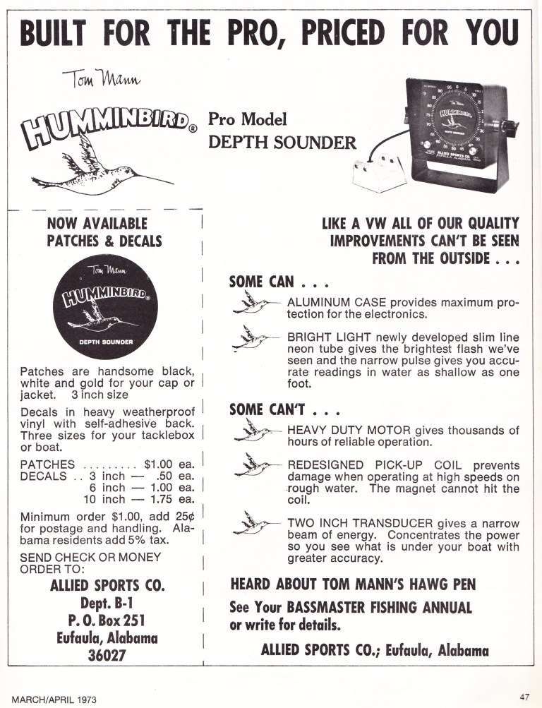 Tom Mann and Humminbird - Bass Fishing Archives Electronics