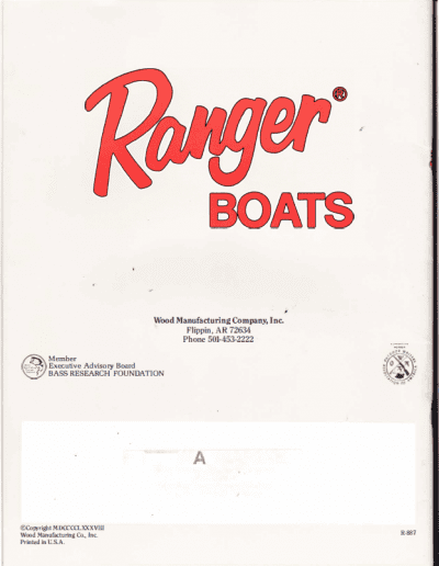 Ranger Boats 1988 - Bass Fishing Archives