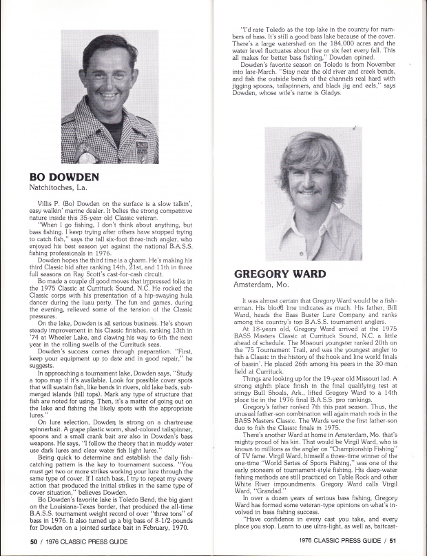 1976 Bass Masters Classic Press Guide Gallery - Bass Fishing Archives ...