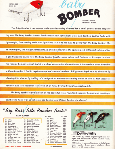 Bomber Baits 1953 Catalog - Bass Fishing Archives Tackle History