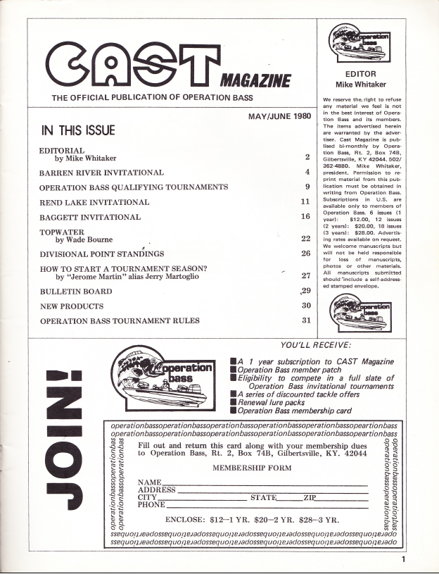 Operation Bass and Cast Magazine - Bass Fishing Archives Old Tournament ...