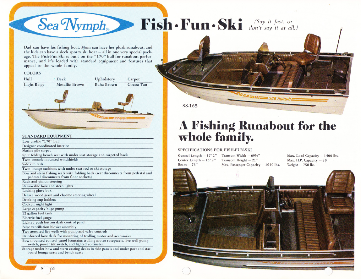 Sea Nymph Boats Mid-1970s - Bass Fishing Archives Old Bass Boats