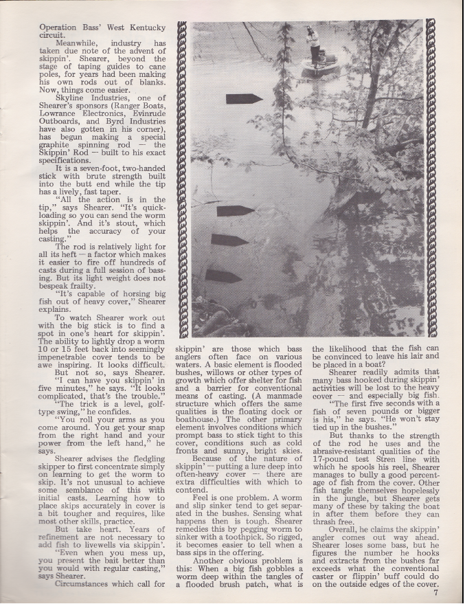 Ron Shearer Skips to Wins - Bass Fishing Archives Technique History