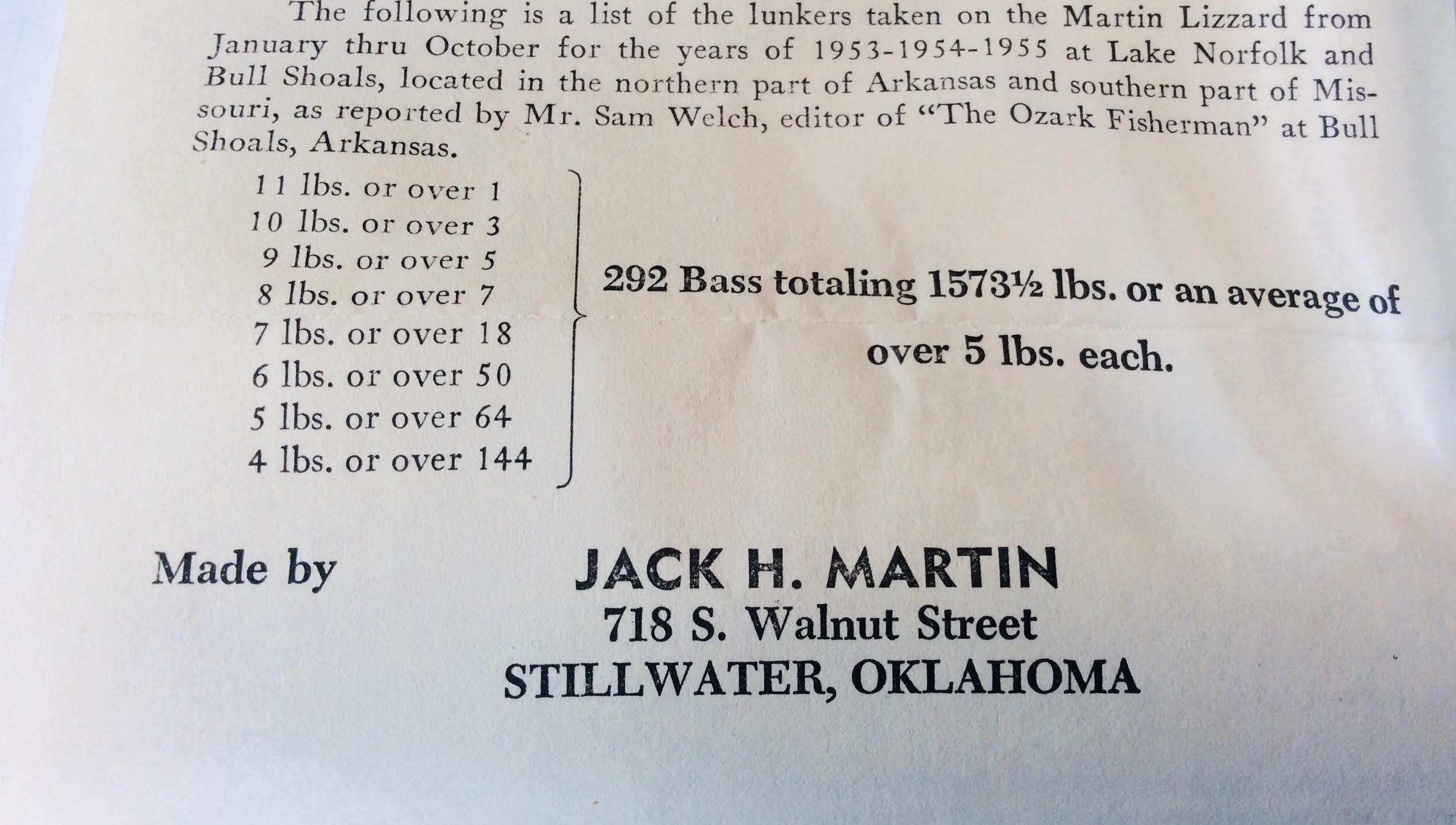 You Don’t Know Jack-The Martin’s Lizzard - Bass Fishing Archives Tackle ...