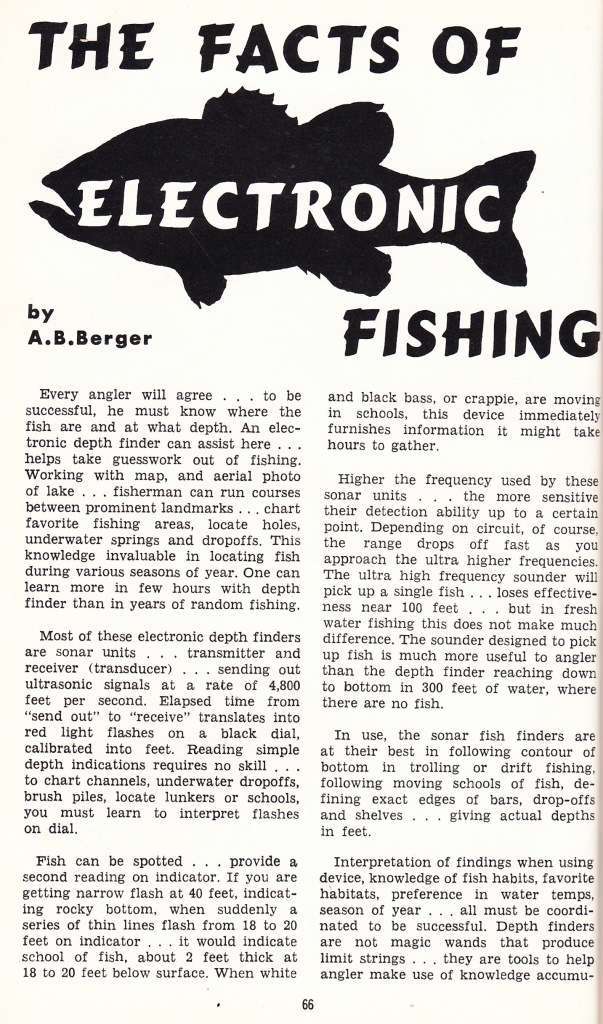 Electronic Fishing 1962 - Bass Fishing Archives Electronics