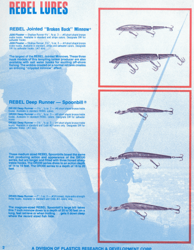 Rebel Lures Catalog 1975/76 - Bass Fishing Archives Bass Tackle Catalogs