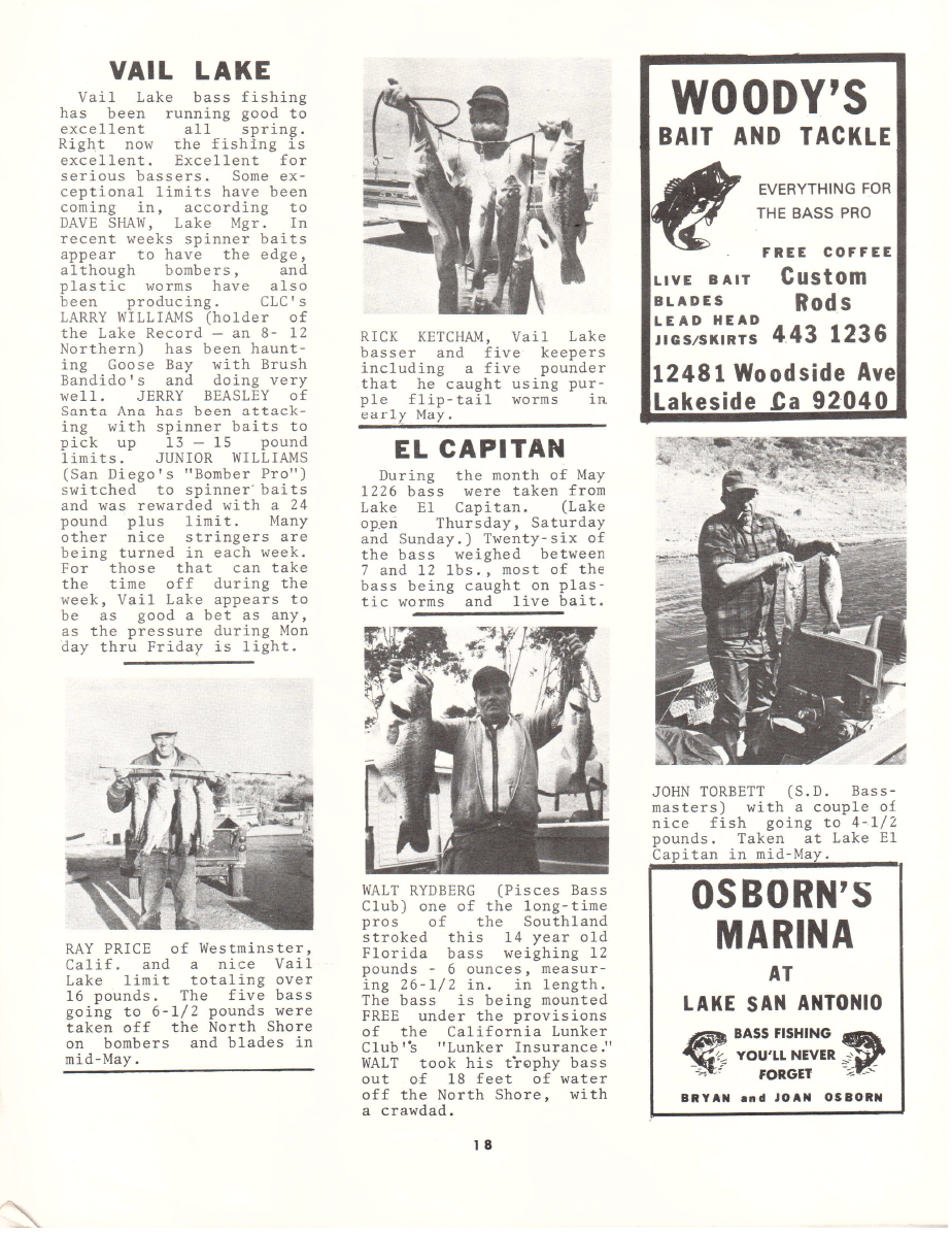 California Lunker Club June 1974 - Bass Fishing Archives Old Tournament ...