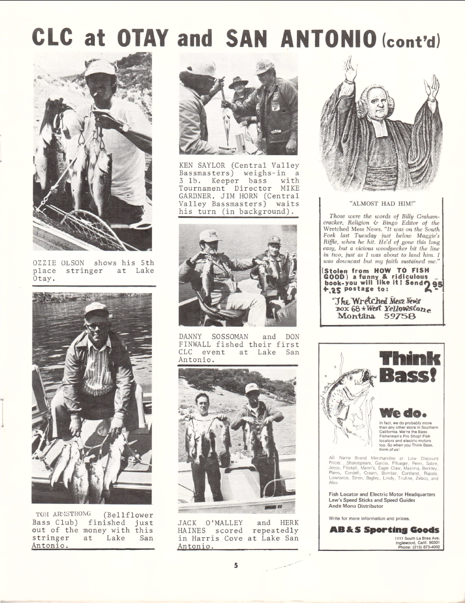 California Lunker Club June 1974 - Bass Fishing Archives Old Tournament ...