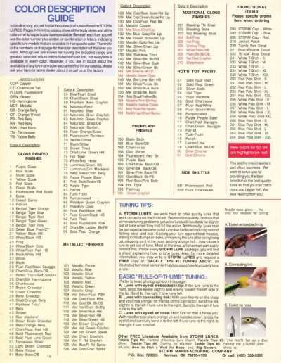 Storm Lures 1992 - Bass Fishing Archives Bass Tackle Catalogs