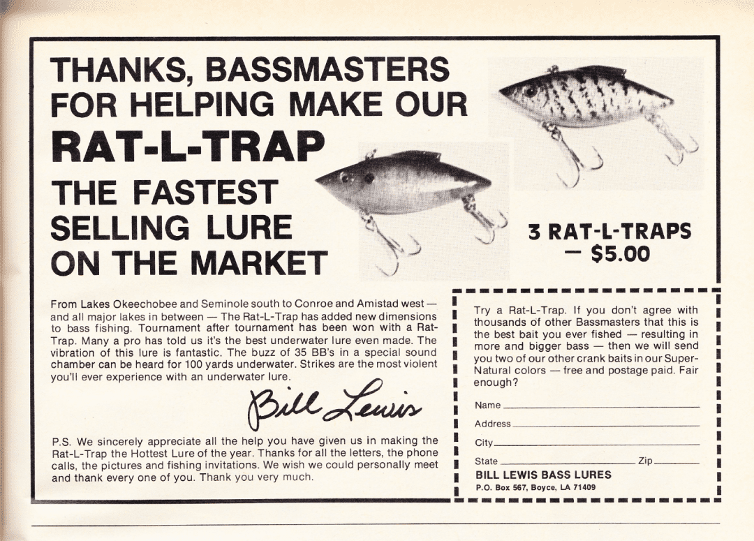 The RAT-L-TRAP - Bass Fishing Archives Tackle History