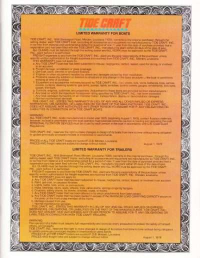 Tide Craft Catalog 1979 - Bass Fishing Archives Bass Boat Catalogs